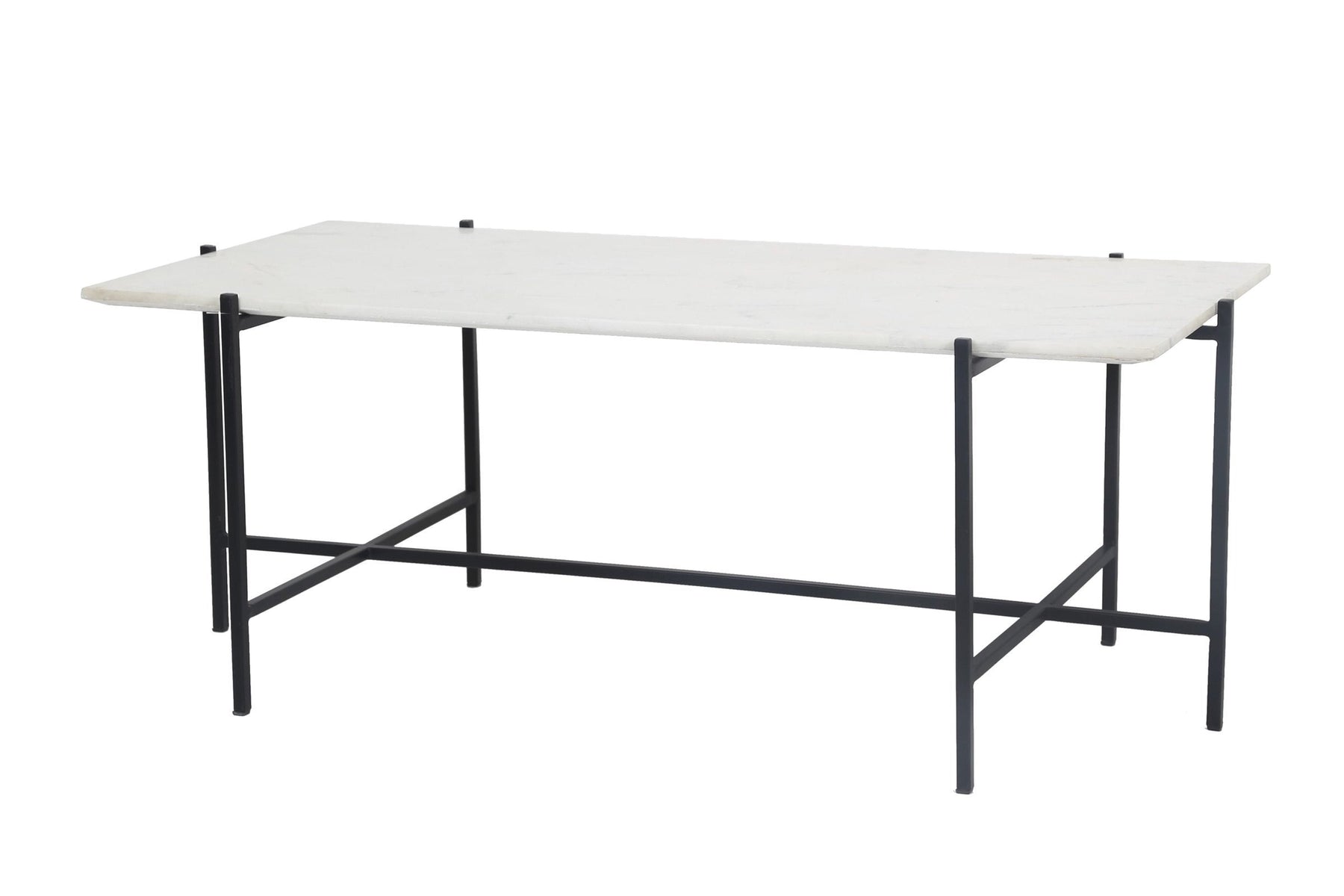 Function Rectangular Coffee Table - White Marble/Black Base – Casa Code