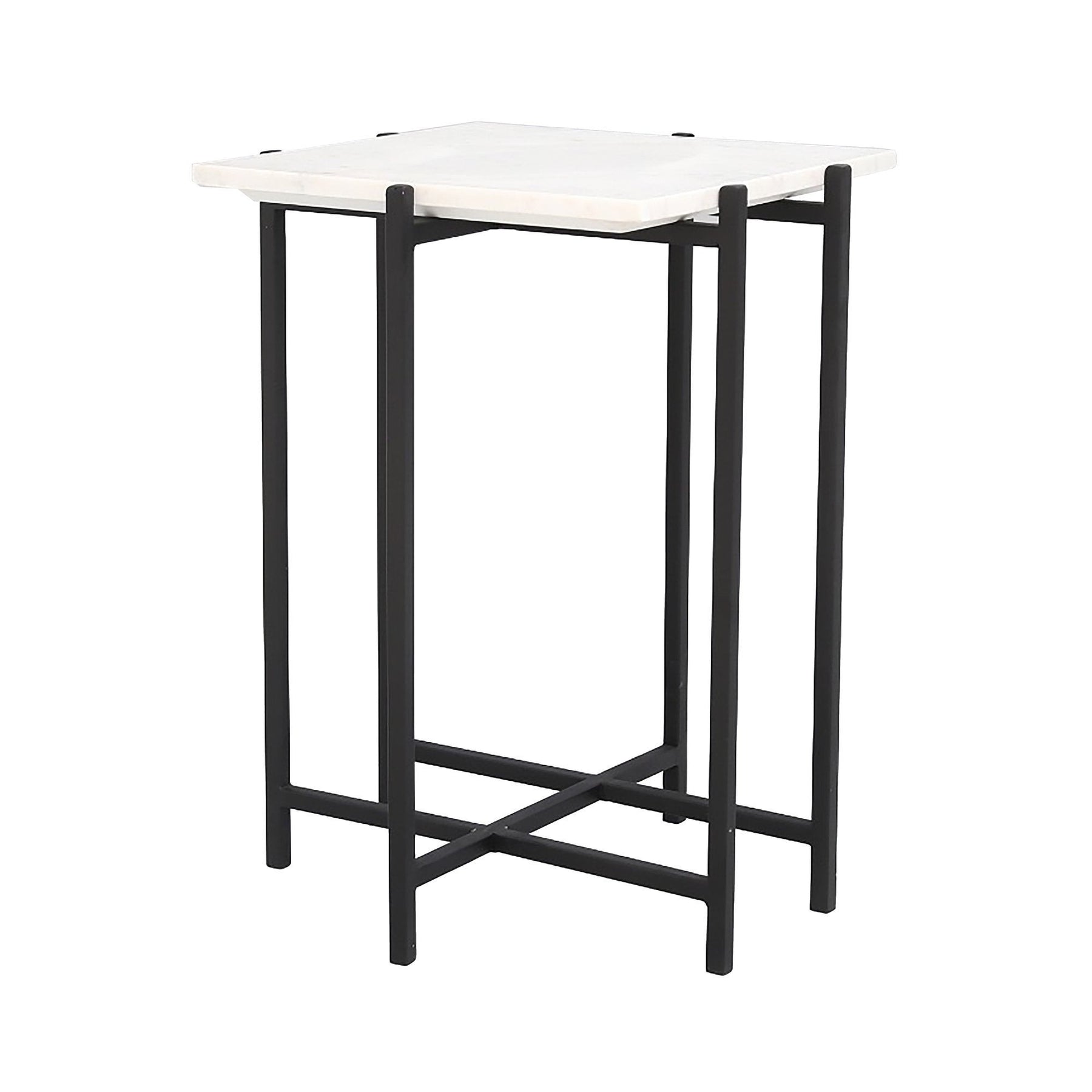 Function Side Table - White Marble/Black Base – Casa Code